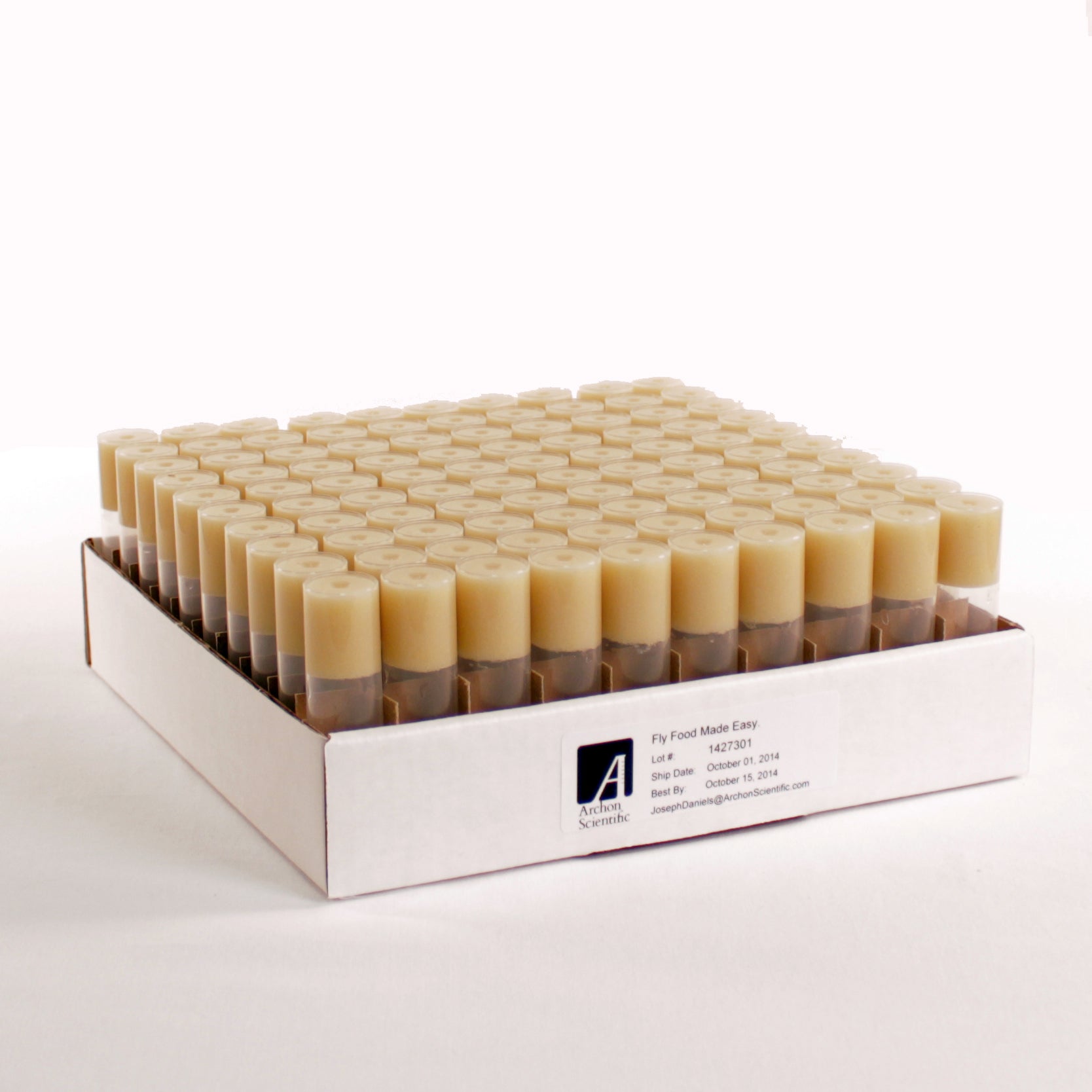 Malt Food in Narrow Vials | Archon Scientific, Inc. | Fly Food Made Easy™